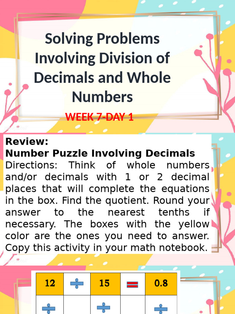 Q2-W7-Math 5 | PDF | Ratio | Division (Mathematics)