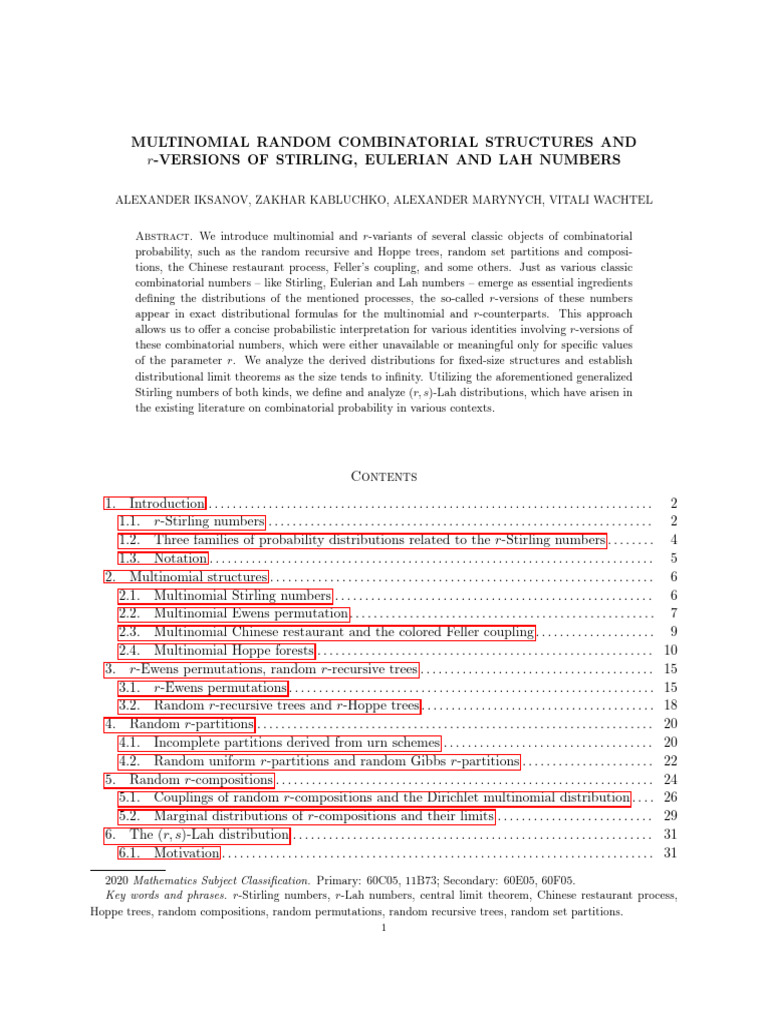 Partition 1 | PDF | Probability Distribution | Permutation