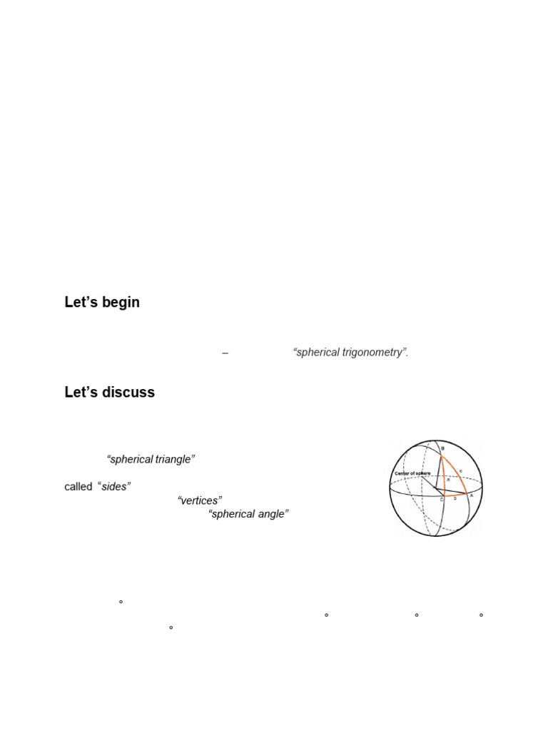 Trigonometry L10 | PDF | Sphere | Triangle