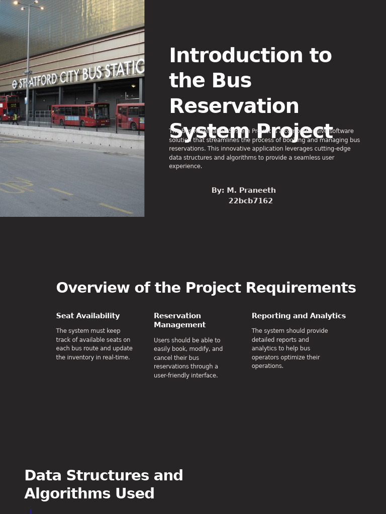 Introduction To The Bus Reservation System Project | PDF | Usability ...