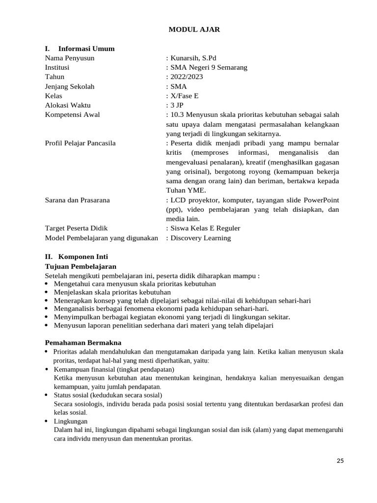 Modul Ajar Kelas 10 CP 10.3 | PDF