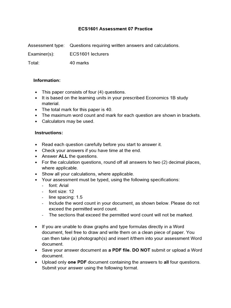 ECS1601 Assessment 07 Overview | PDF | Inflation | Saudi Arabia