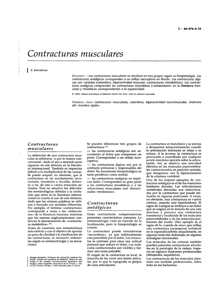 Contracturas Musculares | PDF