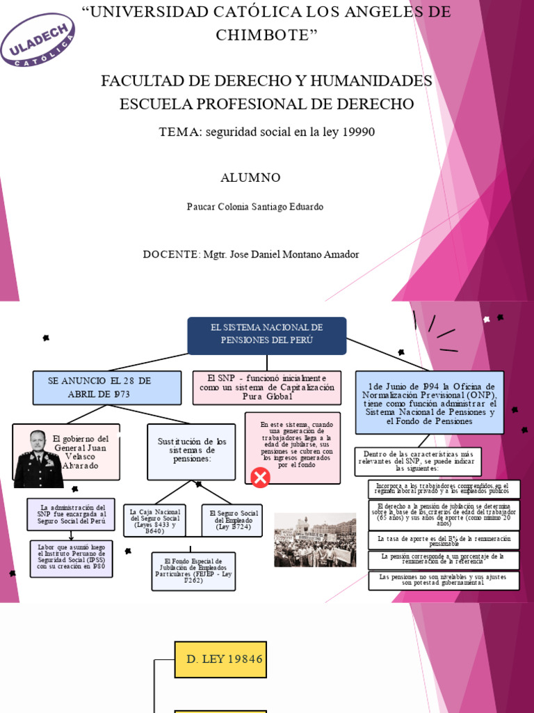 Ley 19990, Exposicion, Santiago Eduardo Paucar Colonia - Uladech Catolica | PDF | Pensión ...