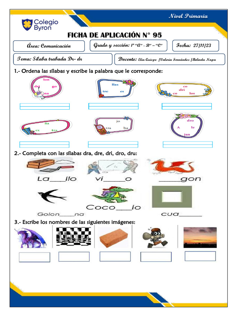 SILABA TRABADA DR - DR | PDF