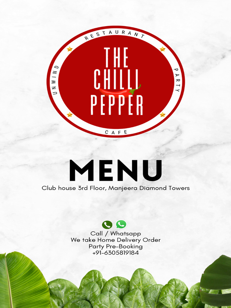 Chilli-Pepper Menu-Updated PDF | PDF