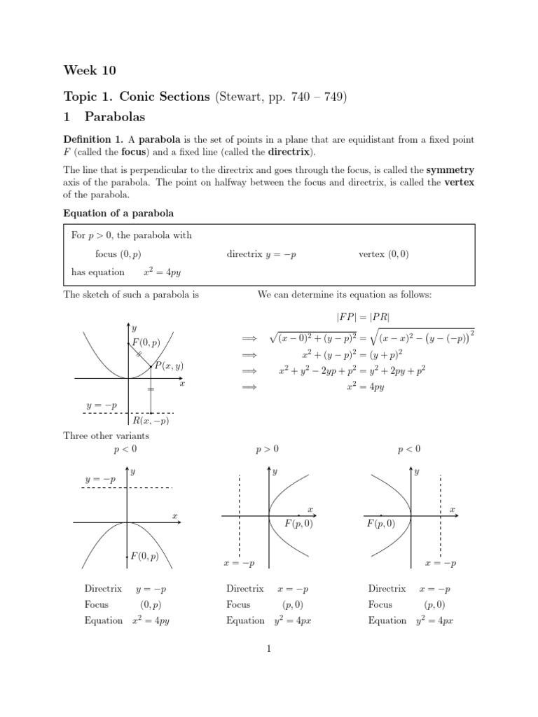 Understanding Conic Sections: Parabolas, Ellipses, Hyperbolas | PDF ...