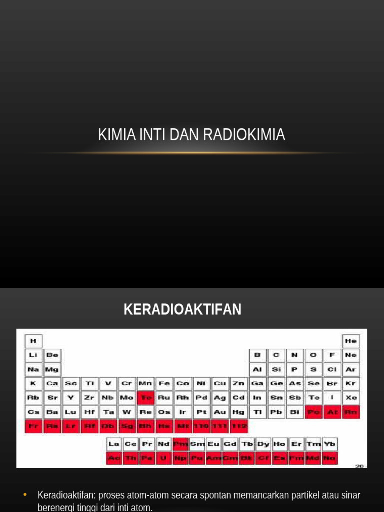Kimia Inti Dan Radiokimia | PDF
