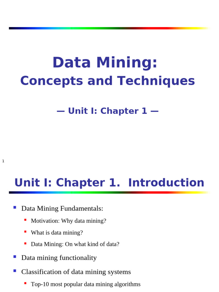 DWDM-Unit 2 CH-1 | PDF | Data Mining | Databases