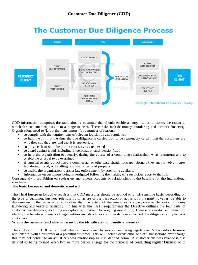 Customer Due Diligence | PDF | Terrorism Financing | Money Laundering