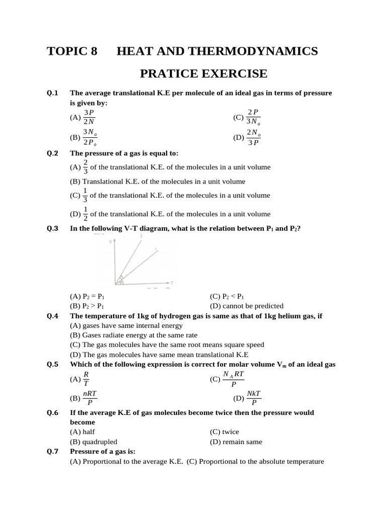 Topic 8 Heat and Thermodynamics | PDF | Gases | Temperature