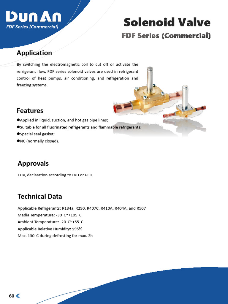 FDF Series Solenoid Valve Overview | PDF | Gases | Applied And ...