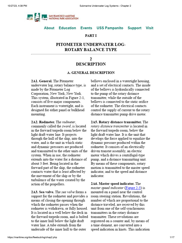 Submarine Underwater Log Systems - Chapter 2 | PDF | Gear | Pump