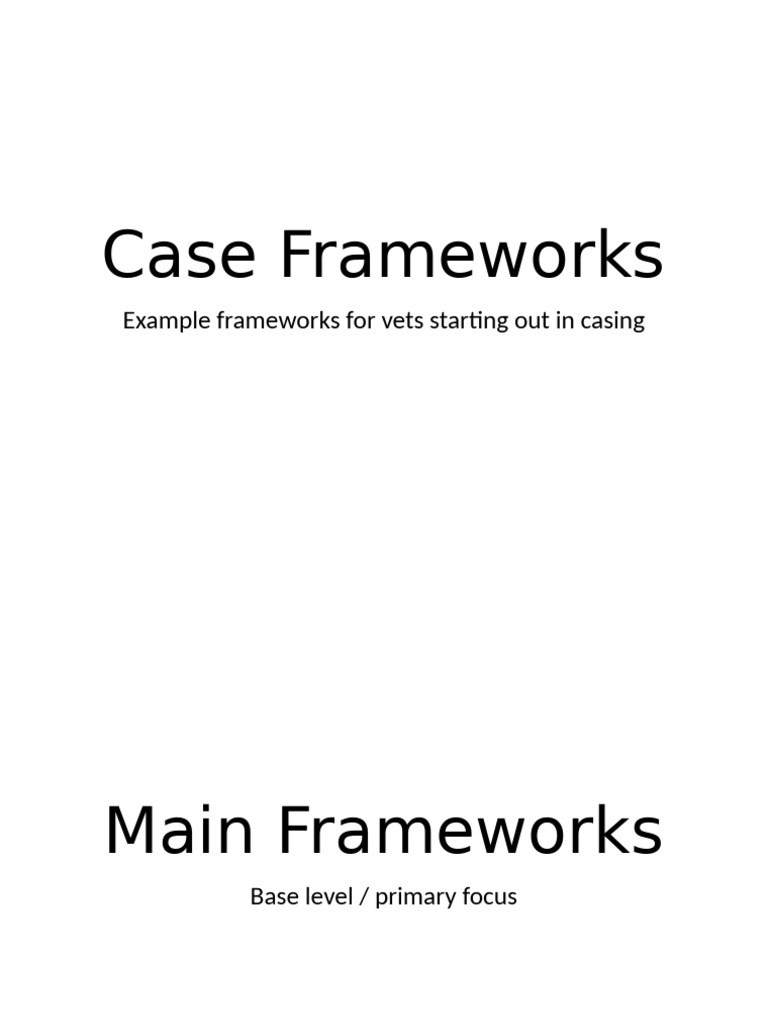 Case Frameworks | PDF | Logistics | Market (Economics)