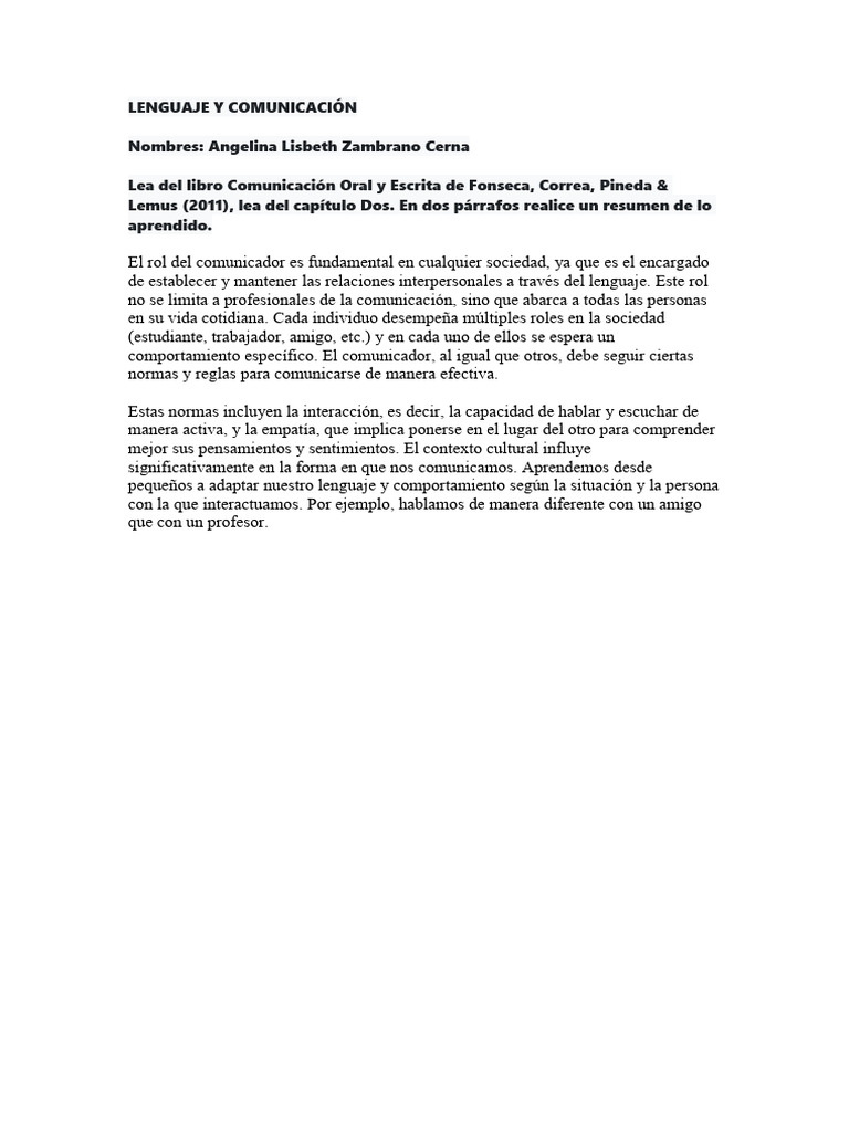 LENGUAJE y Comu 4 | PDF