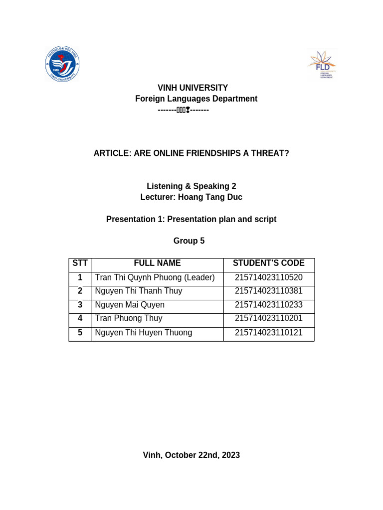 62a2 L S2 G5 Presentation 1 Plan Script | PDF | Privacy