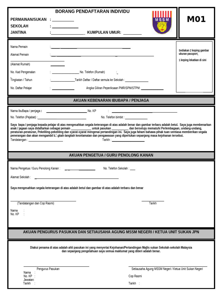 Borang Mo1 1 | PDF