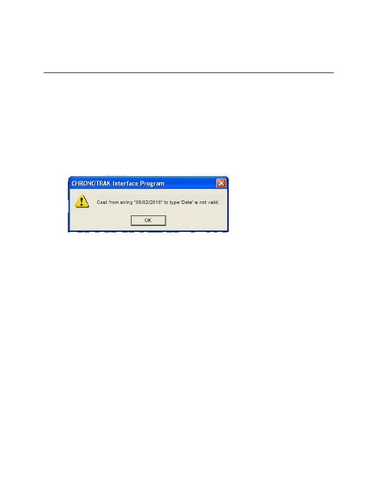 Fixing Chronotrak Date Error | PDF