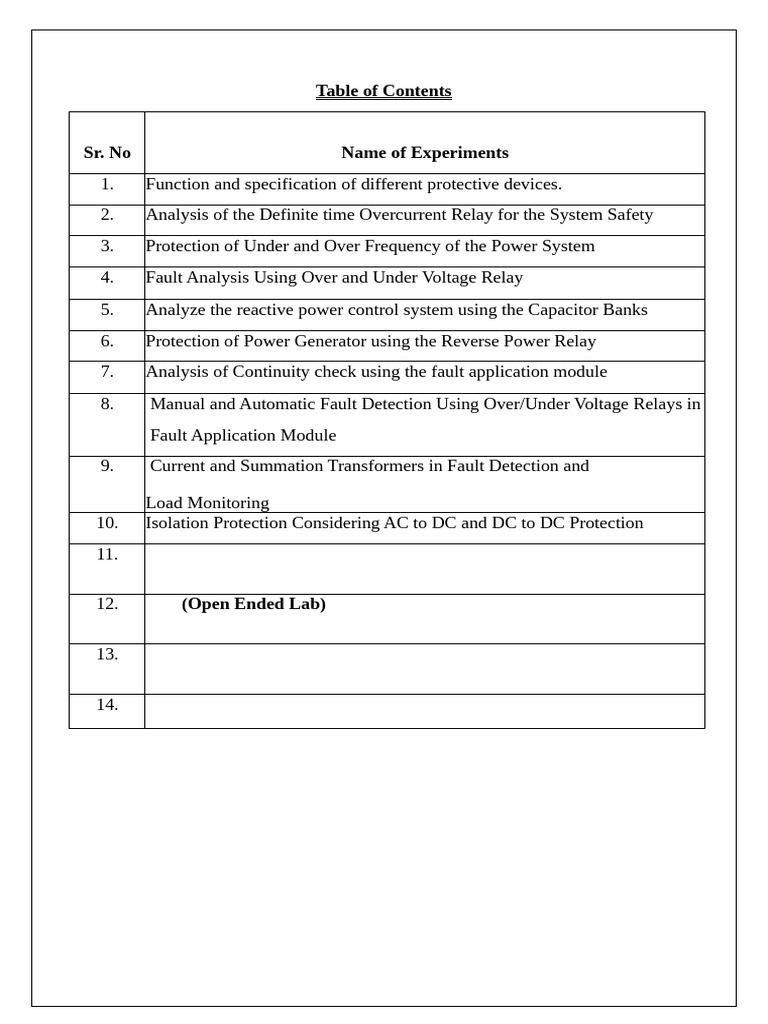 Power System Protection Experiments | PDF