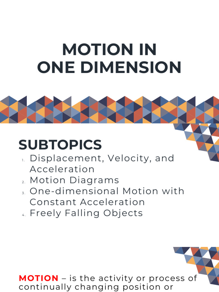 2 - Motion in One Dimension | PDF | Velocity | Acceleration