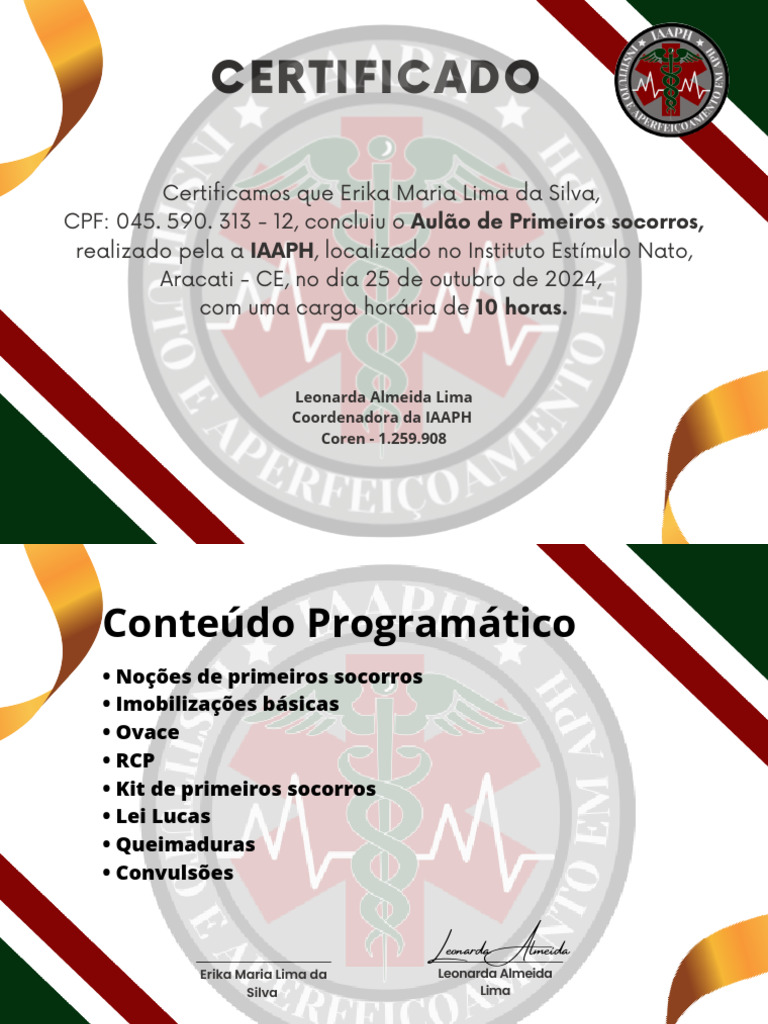 Certificado Aulão de APH - IAAPH .pdf | PDF