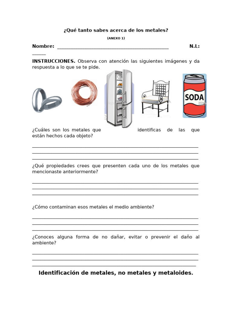Propiedades y clasificación de metales | PDF | Rieles | Cobre