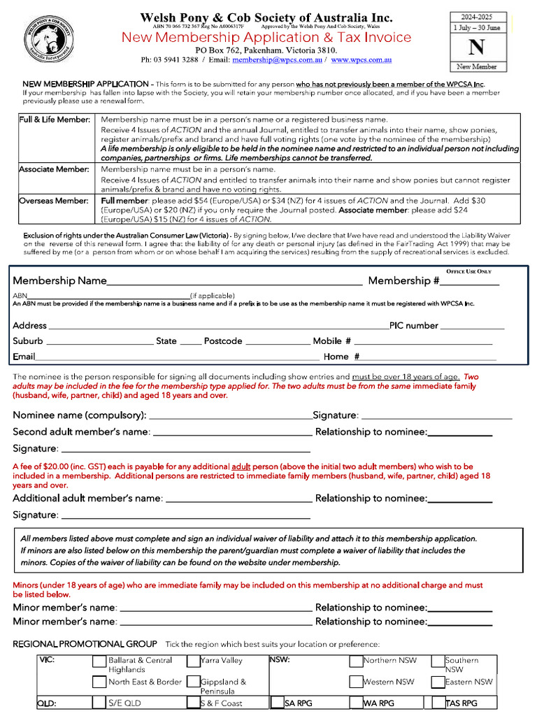 WP&CS Membership and Youth Program Details | PDF | Debit Card | Mail