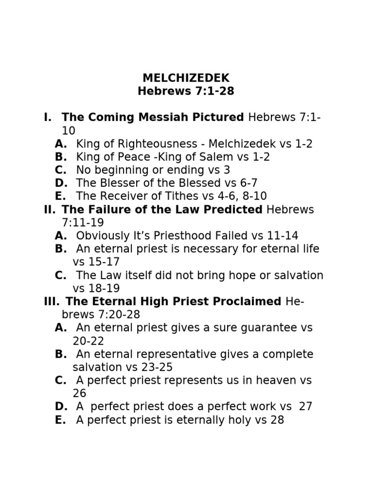 Melchizedek | PDF