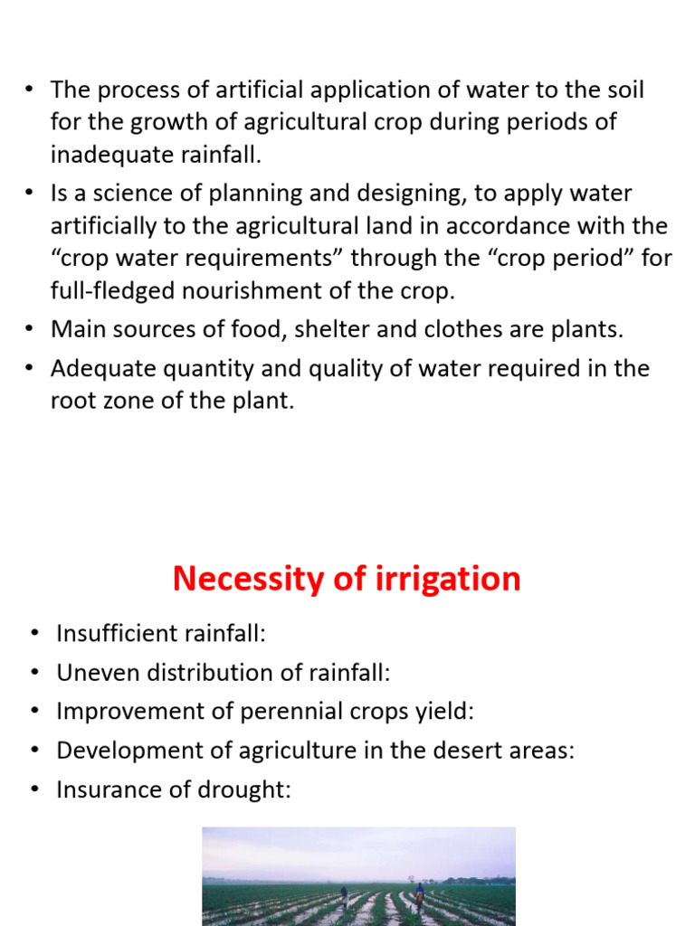 1 Introduction To Irrigation | PDF | Irrigation | Rain