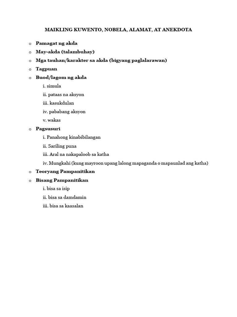 Balangkas NG Pagsusuri | PDF