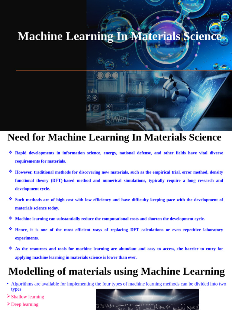 Machine Learning in Materials Science | PDF | Machine Learning ...