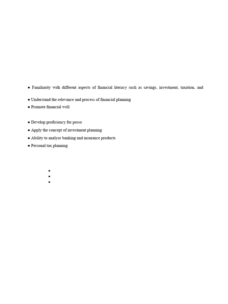 Financial Literacy Course Overview | PDF | Banks | Taxes