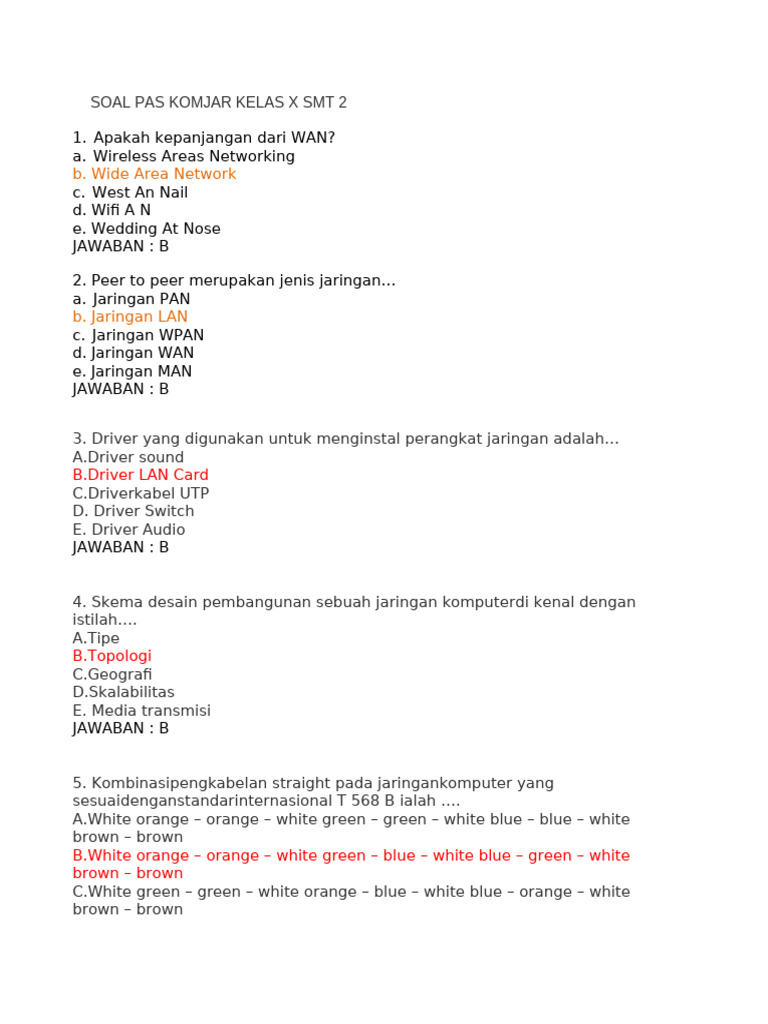 Soal Sas Komjar Kelas Xi SMT 1 | PDF | Teknologi & Rekayasa
