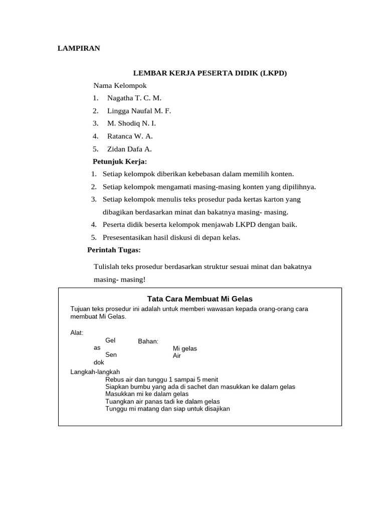 LKPD (B. Indo Kelompok 2 Kelas 9B) | PDF