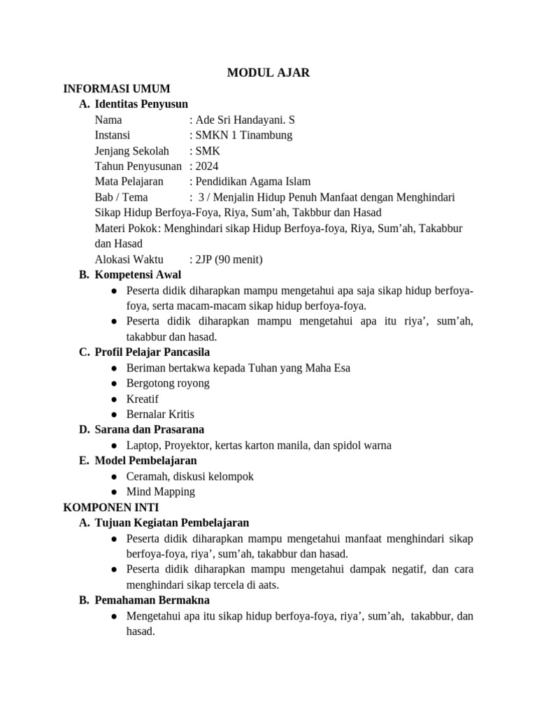Modul Ajar X TJKT 1 | PDF