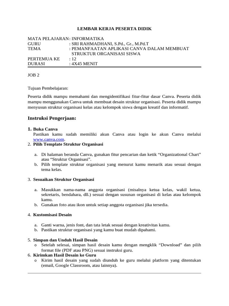 Lembar Kerja Peserta Didik-Pemanfaatan Aplikasi Canva Dalam Membuat ...