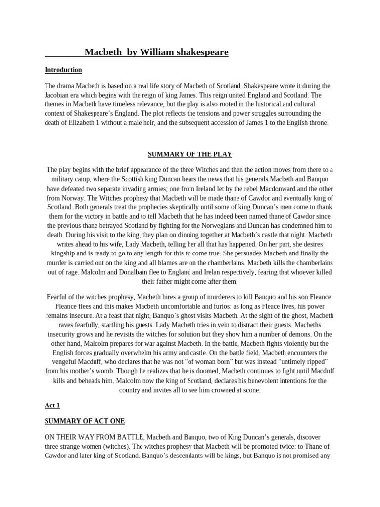 MACBETH | PDF | Macbeth