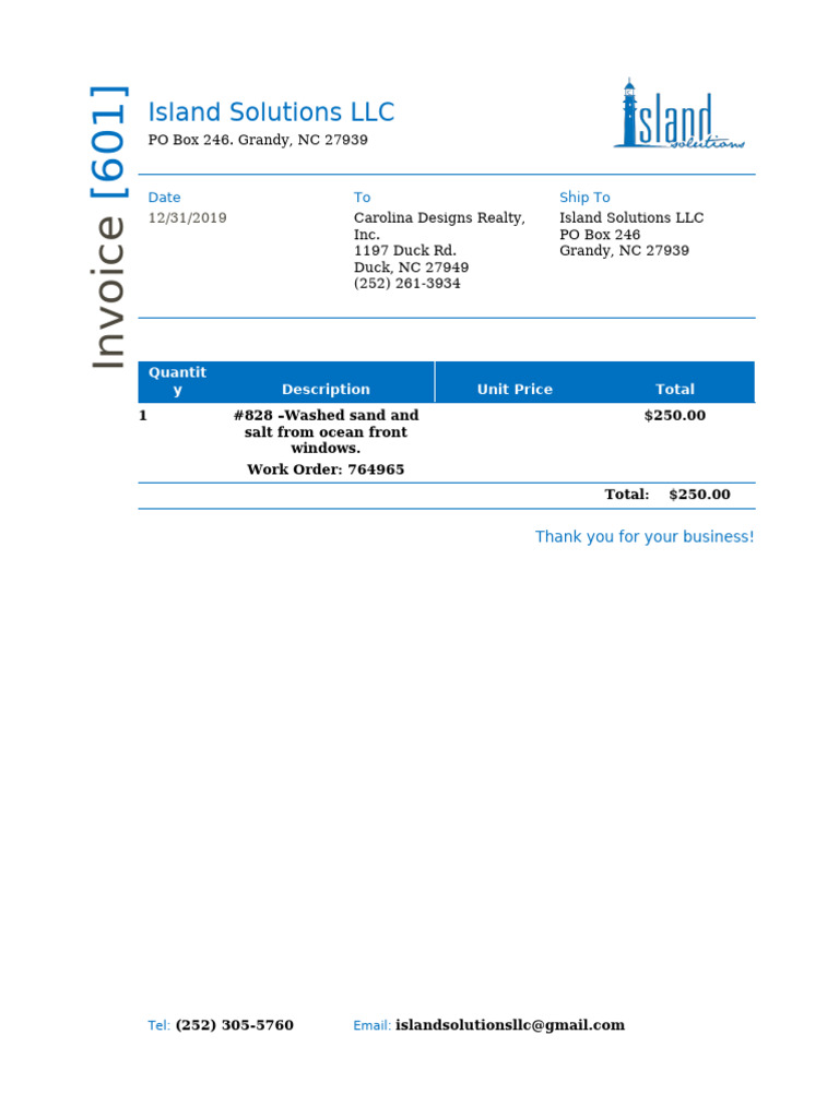 Invoice 601 Pressure Wash | PDF