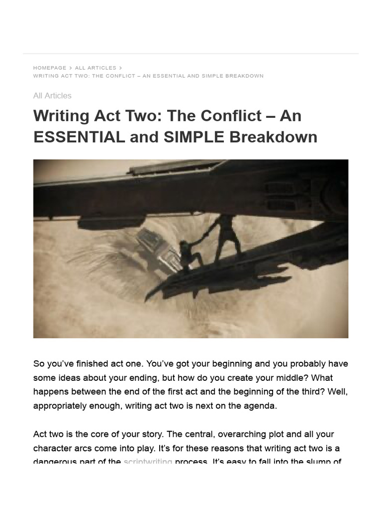 Writing Act Two - The Conflict - An ESSENTIAL and SIMPLE Breakdown ...