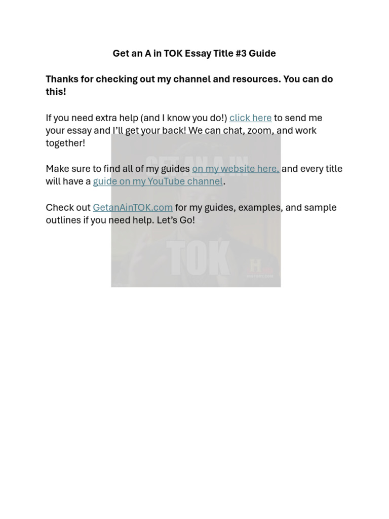 TOK Essay Guide: Title #3 Insights | PDF | Agile Software Development