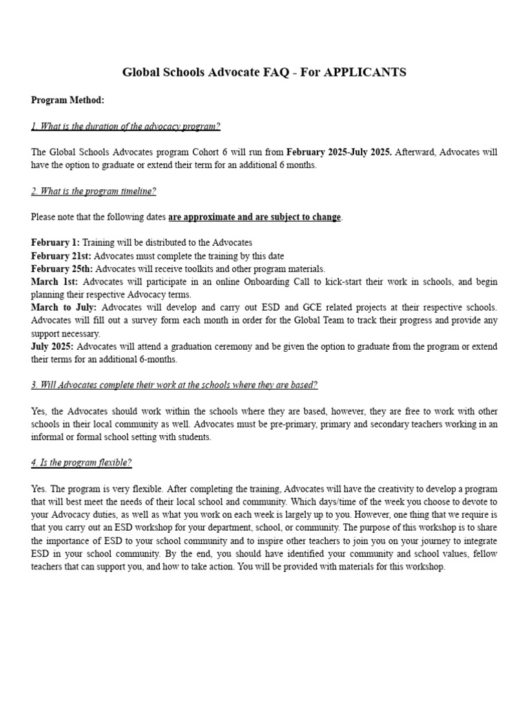 FAQ for Applicants_2025 | PDF | Curriculum | Human Communication