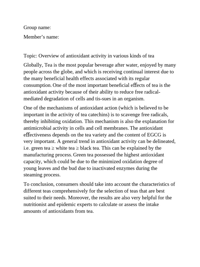 Tea | PDF