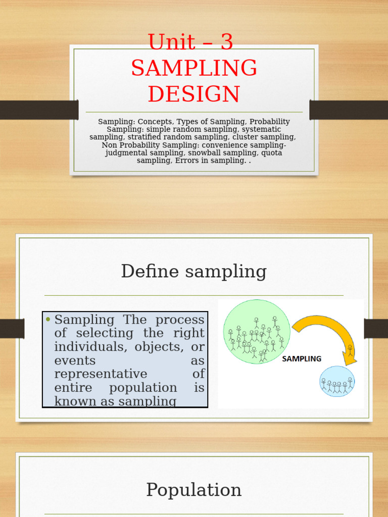 Sampling Design & Different Types of Sampling Techniques | PDF ...