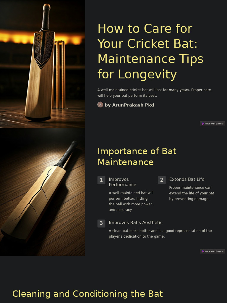 How To Care For Your Cricket Bat Maintenance Tips For Longevity | PDF ...