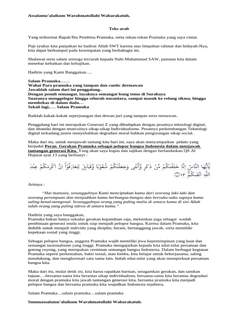 Teks Pidato Pramuka | PDF