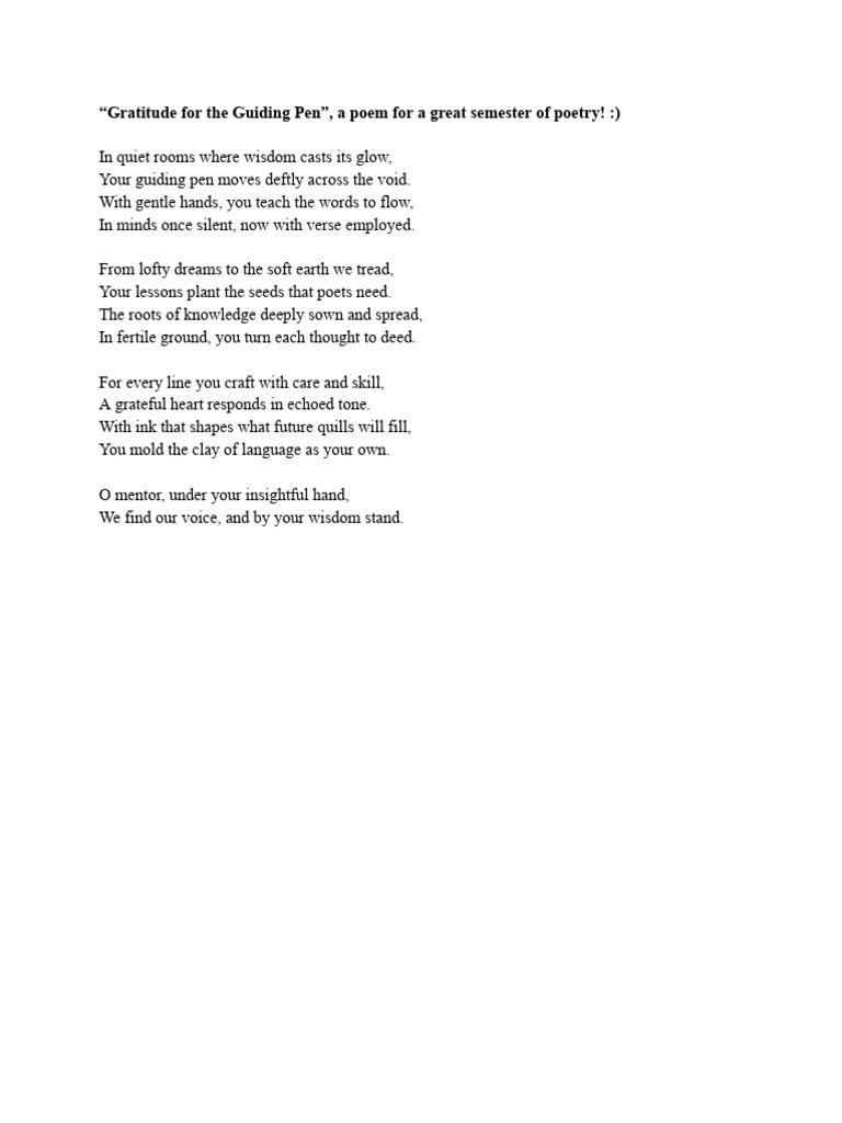 ENGL 1250 - Additional Poem | PDF