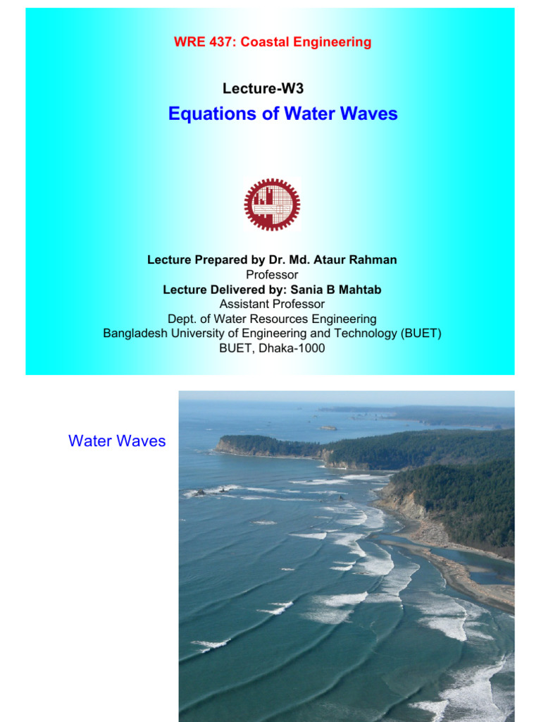 Lec-W3 - Waves - Equations of Water Waves-1 | PDF