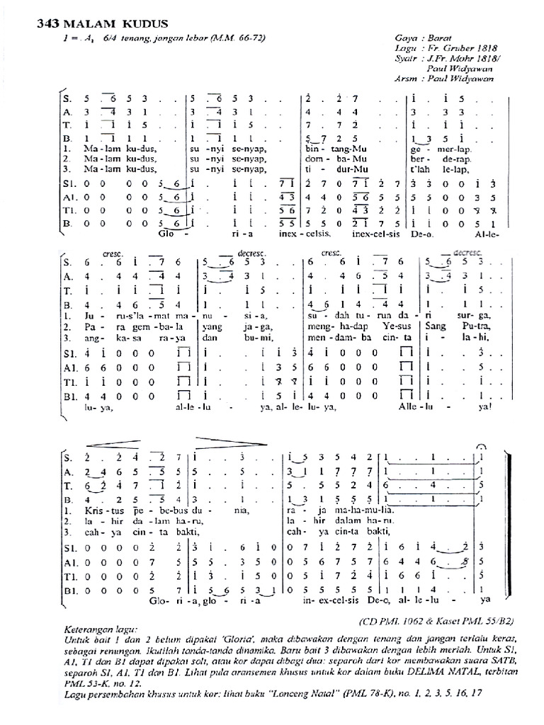 Malam Kudus - MB 343 | PDF