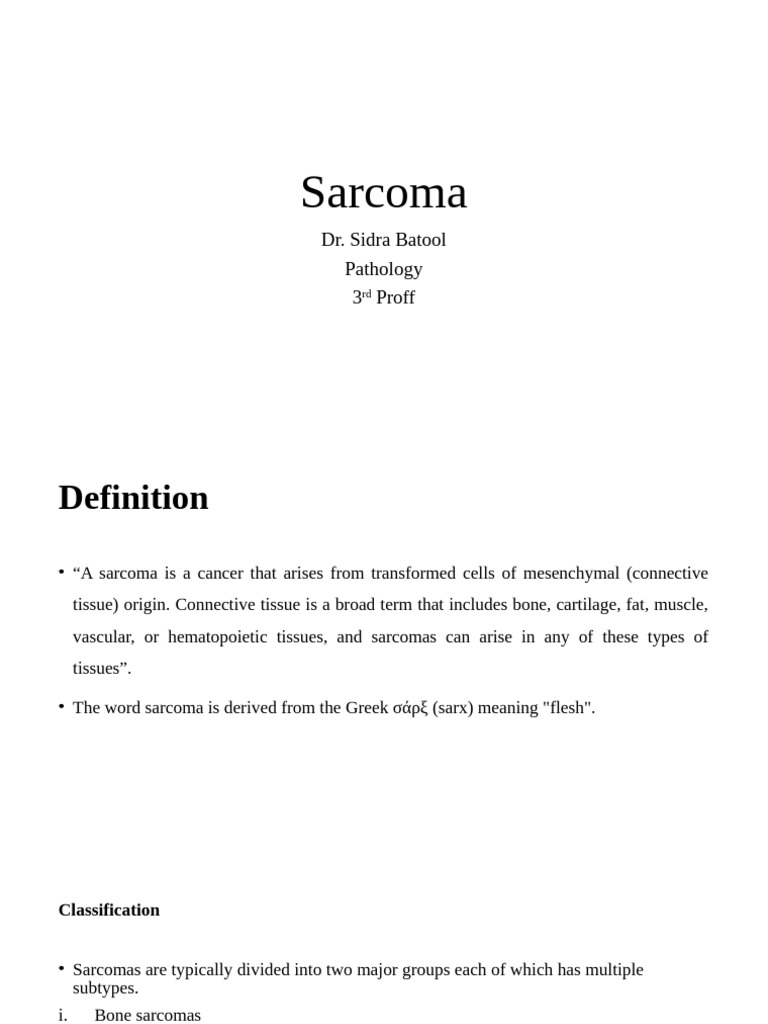 4.7. Sarcoma | PDF | Sarcoma | Causes Of Death