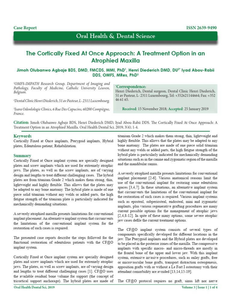 The Cortically Fixed at Once Approach A Treatment Option in An ...